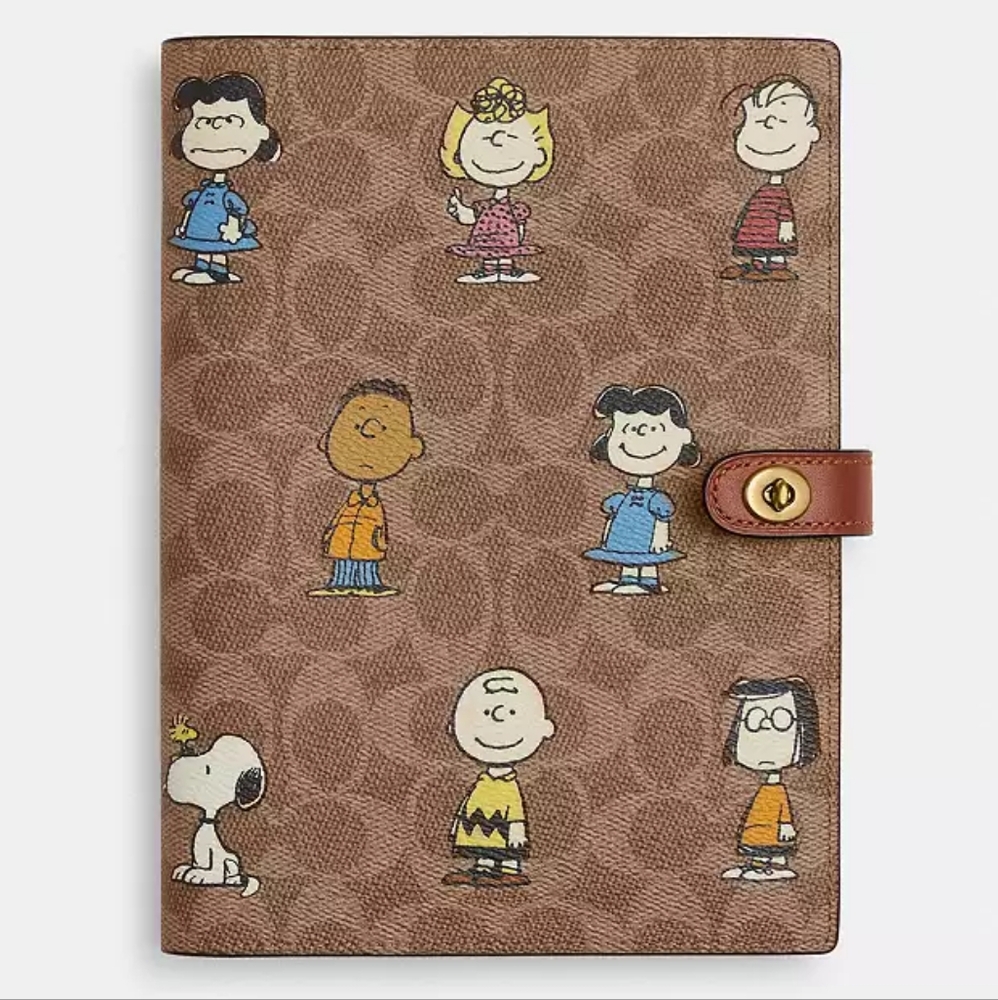 Coach X Peanuts Notebook In Signature Canvas NWT - Gem